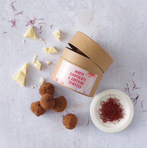 White Chocolate & Saffron Truffles | Shuro Shirin
